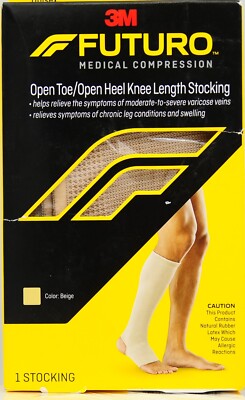 3M Futuro Medical Compression Open Toe / Open Heel Knee Length Stocking ...
