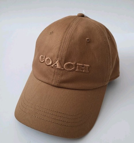 COACH Twill Baseball Hat Signature Logo Baseball Cap Black Brown | eBay