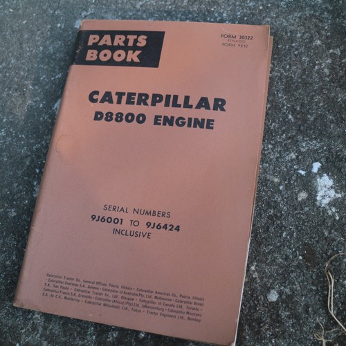 CAT CATERPILLAR D8800 Diesel Engine Spare Parts Manual book catalog 9J ...