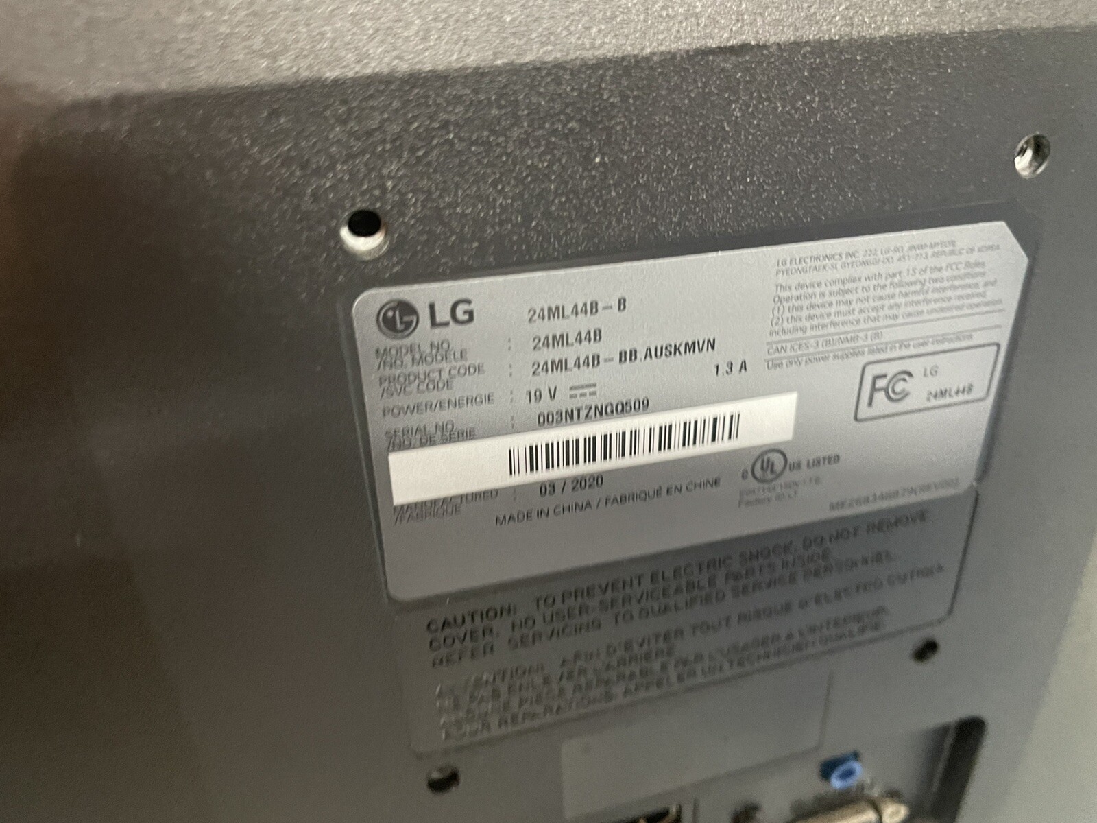 LG 24ML44B-B 24 inch Widescreen IPS LED FreeSync Monitor 719192634817| eBay