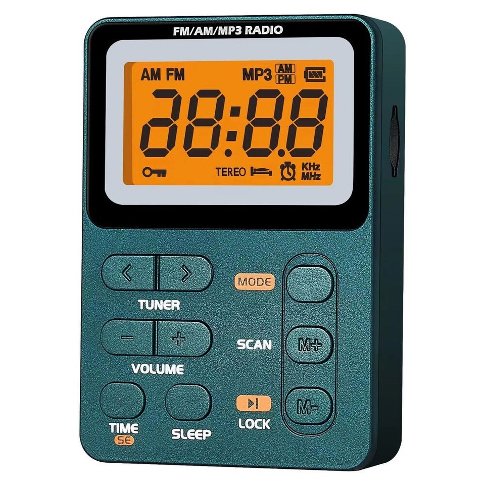 Portable AM/FM Pocket Radio Mini Walkman Digital LCD Screen with 3.5mm ...