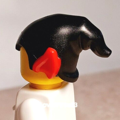 New LEGO Elf Hat Goblin Red Ears Black Droopy Cone Cap Bent in Back ...