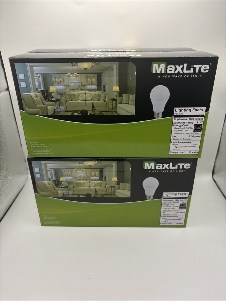 16-Maxlite 100W replacement 13W Light Bulb LED Soft White A19 2700K ...