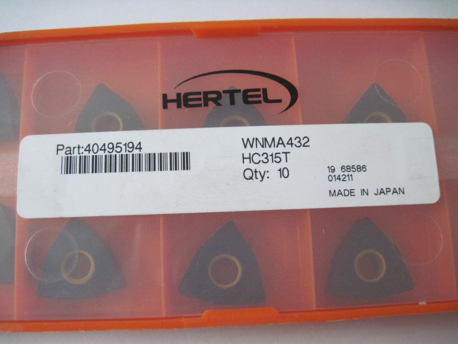 (Qty 10) Hertel WNMA432 HC315T Carbide Turning Inserts, Trigon Shape ...