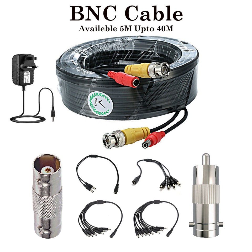 BNC DC POWER EXTENSION CABLE CCTV CAMERA VIDEO SECURITY DATA LEAD 1 ...