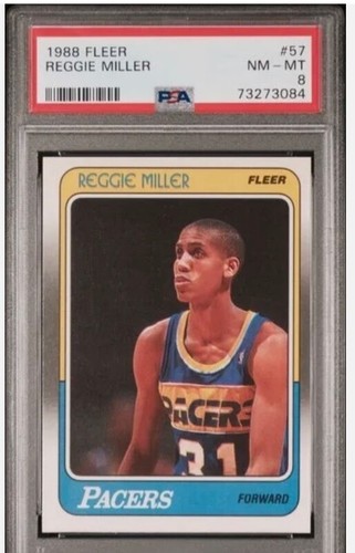 1988 FLEER REGGIE MILLER RC ROOKIE #57 PSA 8 Near Mint HOF Pacers | eBay