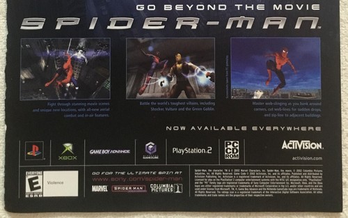 2002 Spider-Man PlayStation 2 Video Game Full Page Print Ad ...