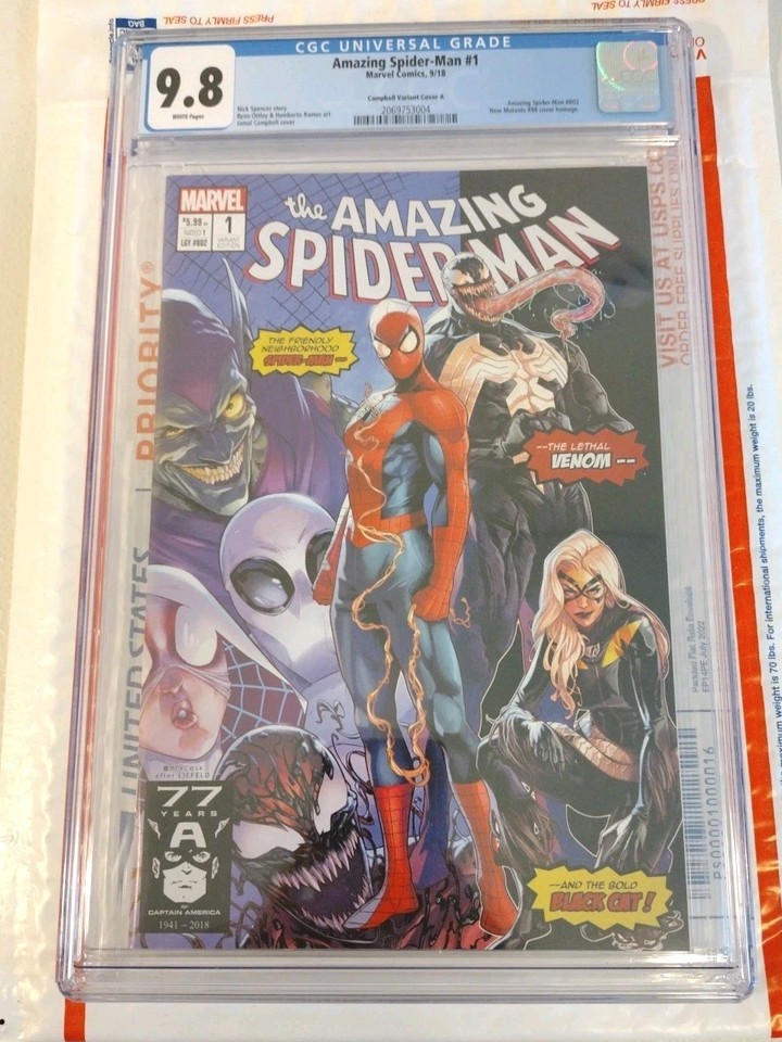 Amazing Spider-Man #1 CGC 9.8 Campbell Variant Spiderman #300 ASM #1 ...