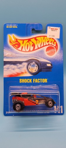 ULTRA RARE! HOT WHEELS 1991 BLUE CARD #141 SHOCK FACTOR RED SUPER CLEAN ...