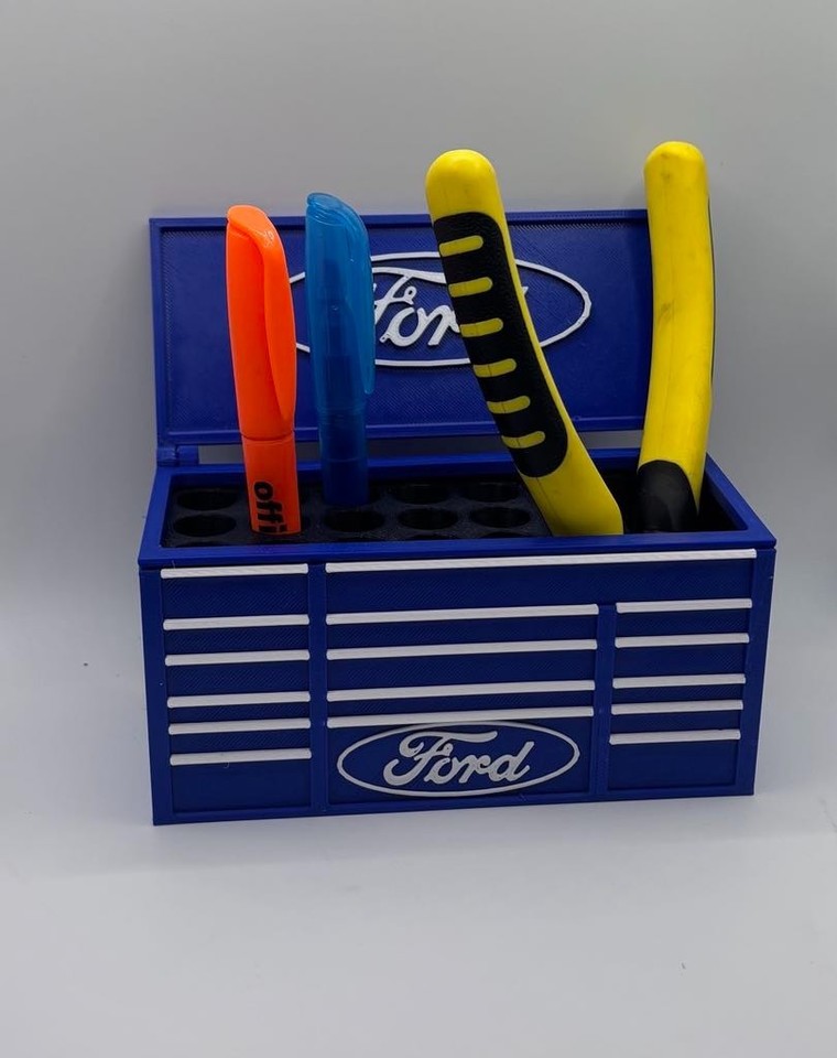 Ford Desk Organizer – Mini Toolbox Pen Holder | Office & Workshop Gift ...