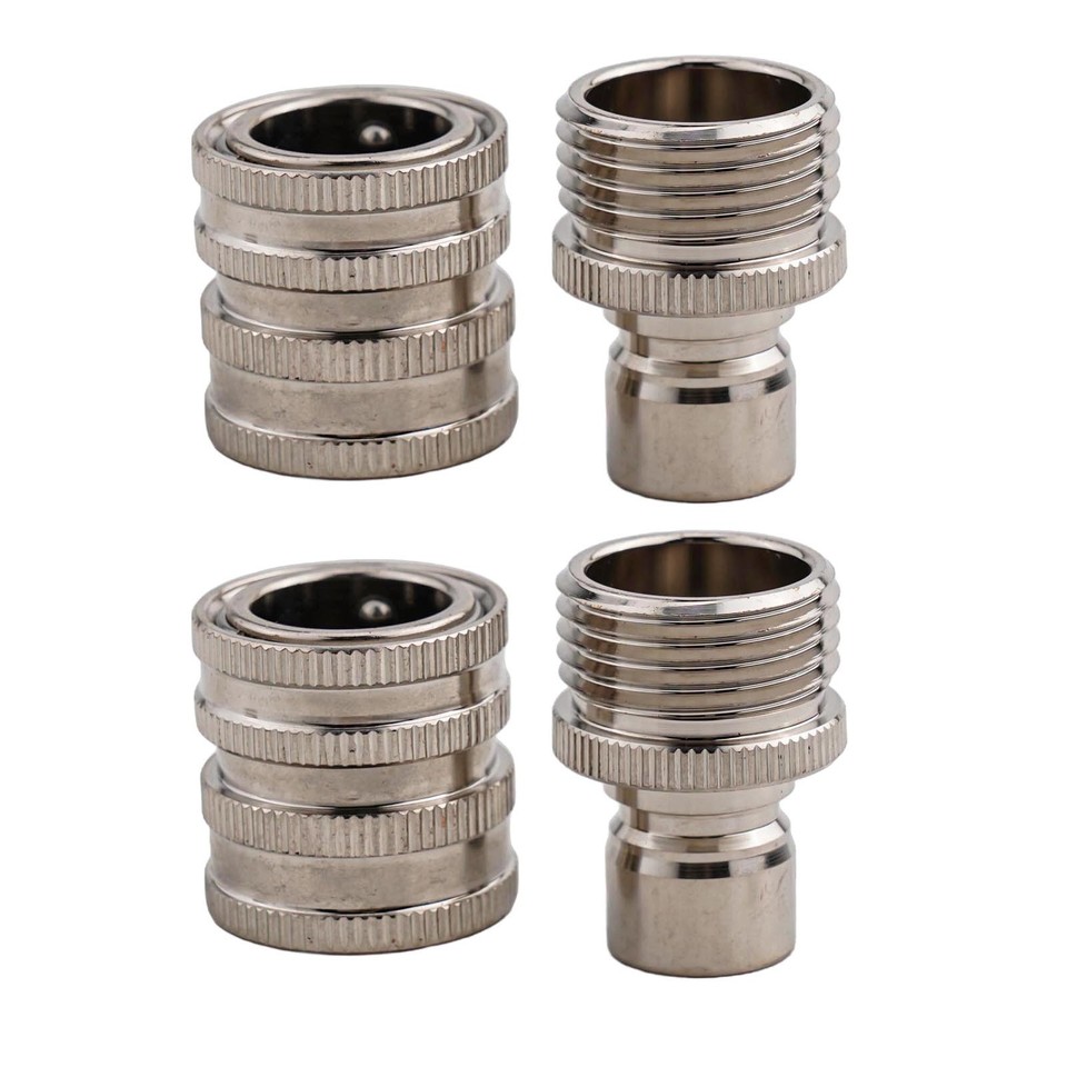 Long lasting Stainless Steel Water Pipe Fittings Quick Connectors 4pcs ...