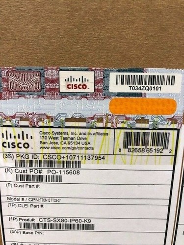 NEW Sealed Cisco CTS-SX80-IP60-K9 SX80 Codec P60+ Camera Touch DVX-10 ...