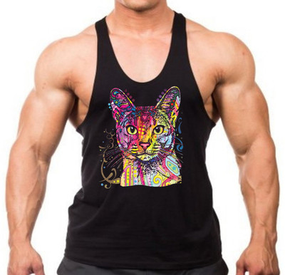 New Neon Abyssinian Cat Stringer Tank Top Shirt Muscle Workout Kitten ...