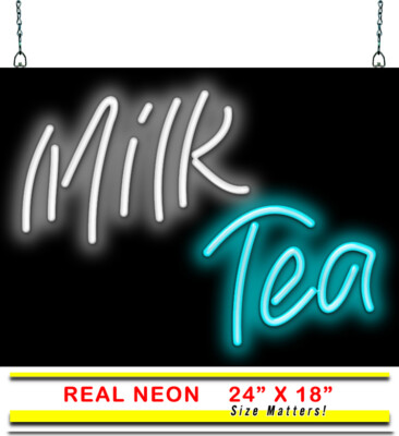 Milk Tea Neon Sign | Jantec | 24" x 18" | Chinese Drink Bubble Tea ...