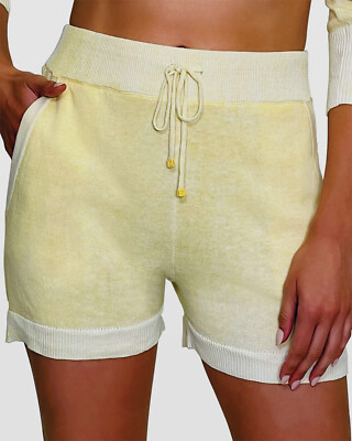 $97 Blanc Noir Women's Yellow Huntress Drawstring Shorts Size M | eBay