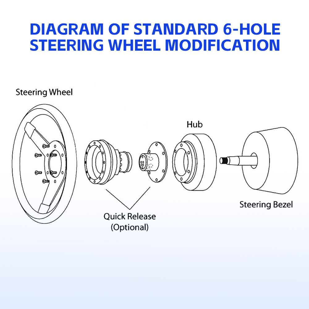Blue 14" Deep Dish Drifting Steering Wheel & Quick Release Adapter ...