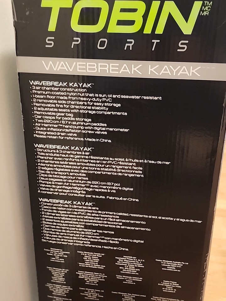 Tobin Sports Wavebreak Inflatable 2-person Kayak 821808047925 | eBay