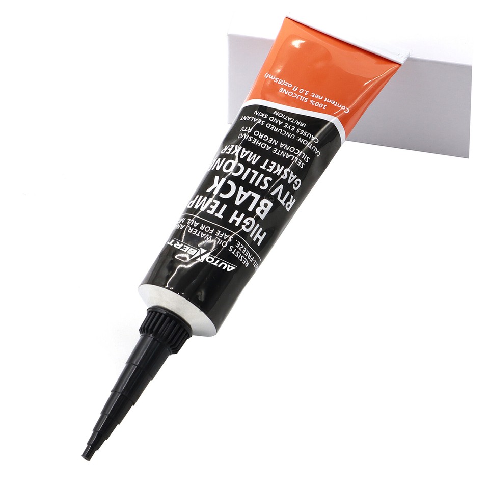 2X 3.7oz RTV Silicone Instant Gasket Maker Sealant Tube Black High ...