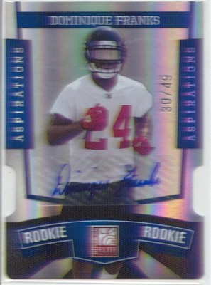 dominique franks rookie rc auto autograph falcons sooners ou elite dc ...