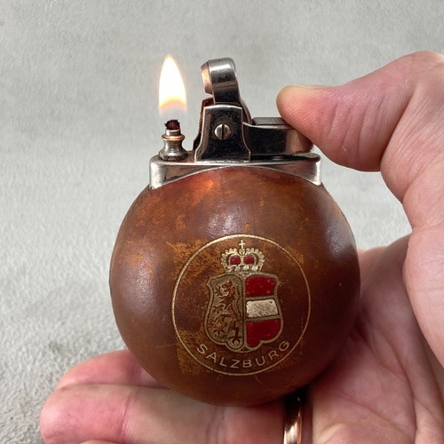 Vintage TIKI Austria Ball Table Petrol Lighter – Leather “Salzburg ...