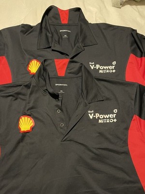 Shell V-Power Nitro Oil Gas Employee Uniform Polo Golf Shirt Mens 4xl ...