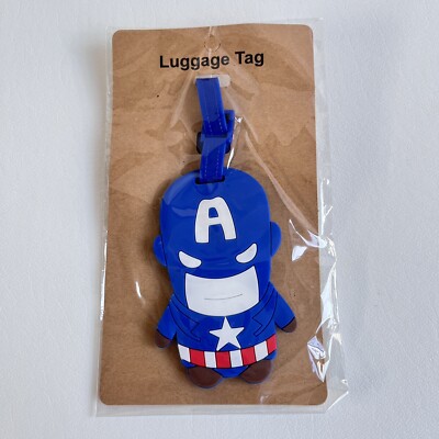 Captain America Luggage Tag 4” Marvel Avengers Travel Tag Blue | eBay