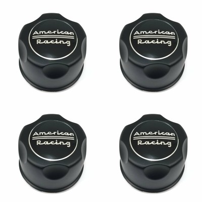 4 American Racing Black Wheel Center Hub Caps 5/6Lug AR62 Outlaw II ...