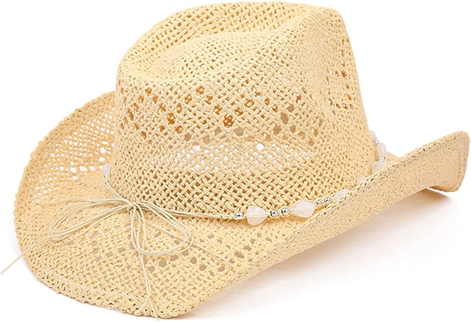 TOVOSO Western Cowgirl Hat, Straw Cowboy Hat for Women with Shapeable ...