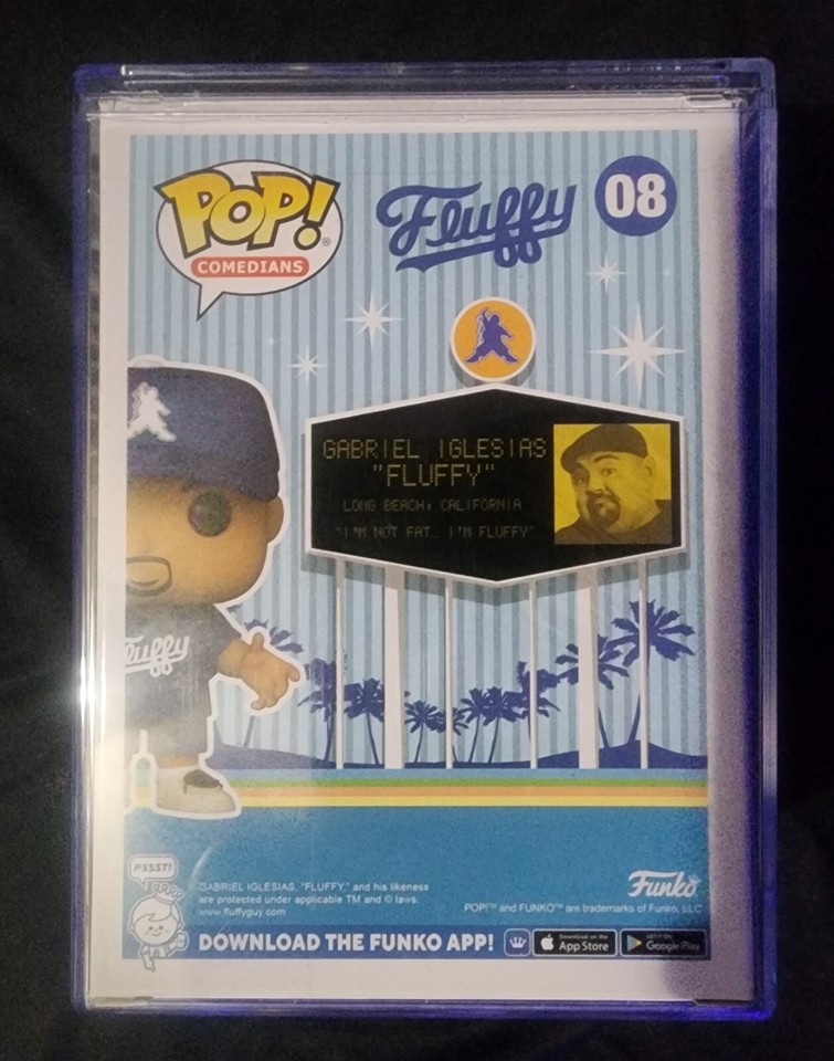 Gabriel Iglesias Funko Pop Stadium Fluffy 08 Away Blue Signed ...