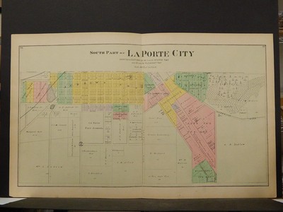 Indiana, La Porte County Map, 1892, La Porte City, Two Double Pages O4 ...