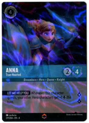 Disney Lorcana Anna True-Hearted Ursula's Return Enchanted Foil 217/204 ...