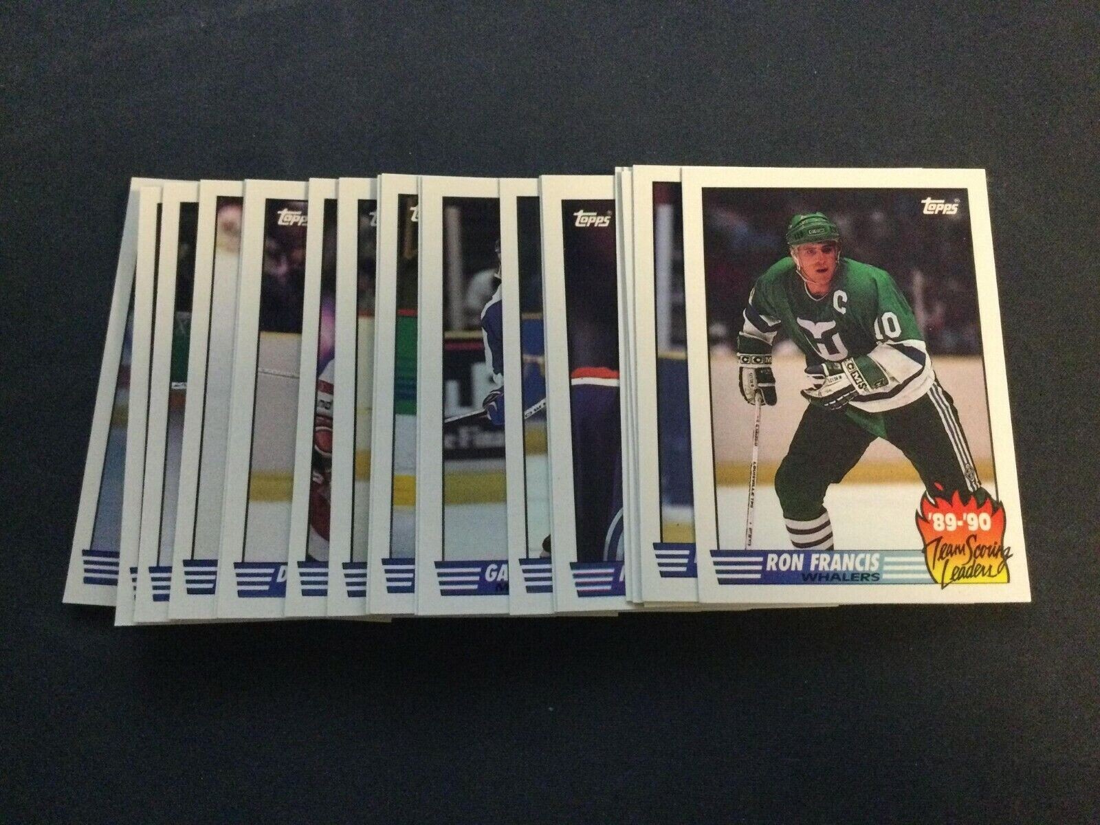 1990-91 Topps Hockey 89-90 TEAM SCORING LEADERS Complete Card Set 1-21 ...