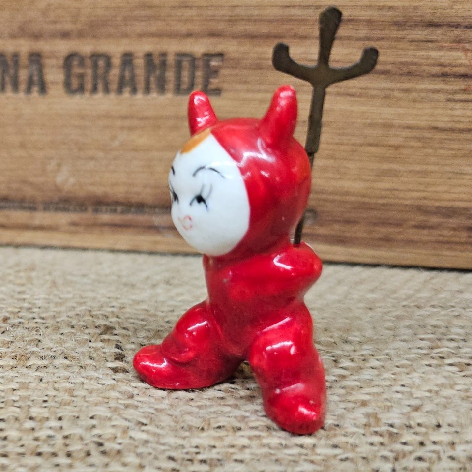 vtg. Japan Pixie Elf little RED DEVIL mid-century figurine | eBay
