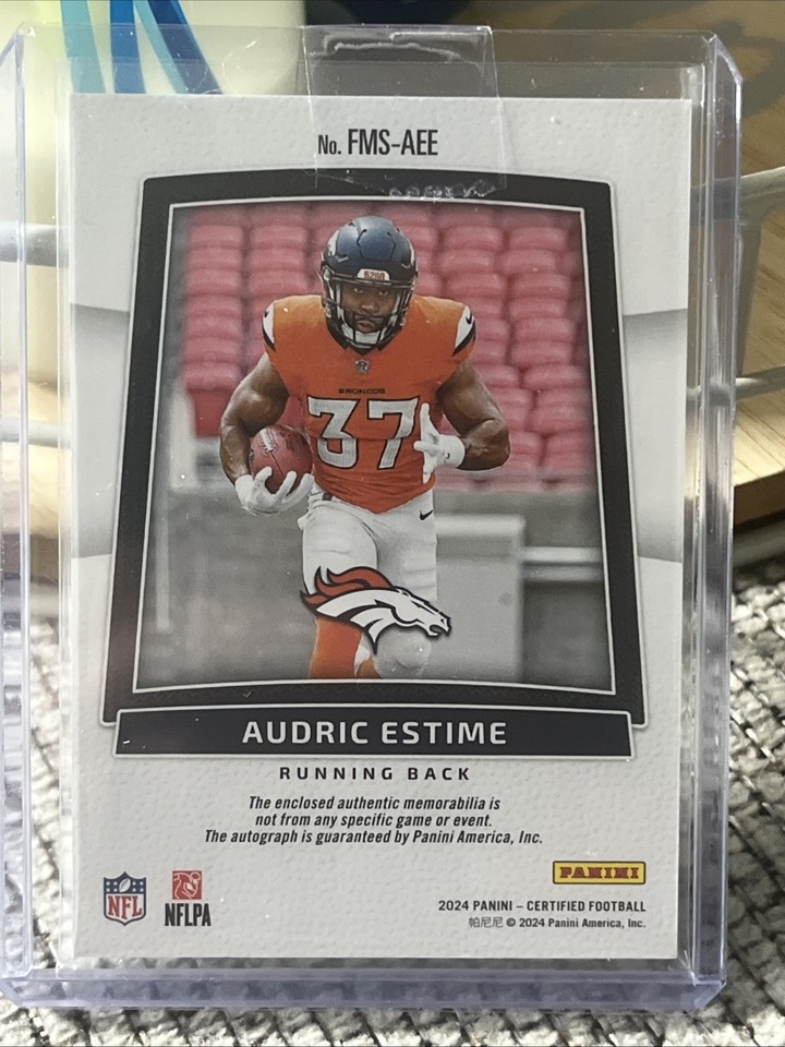2024 Panini Certified - Audric Estime Freshman Fabric Jersey Auto ...