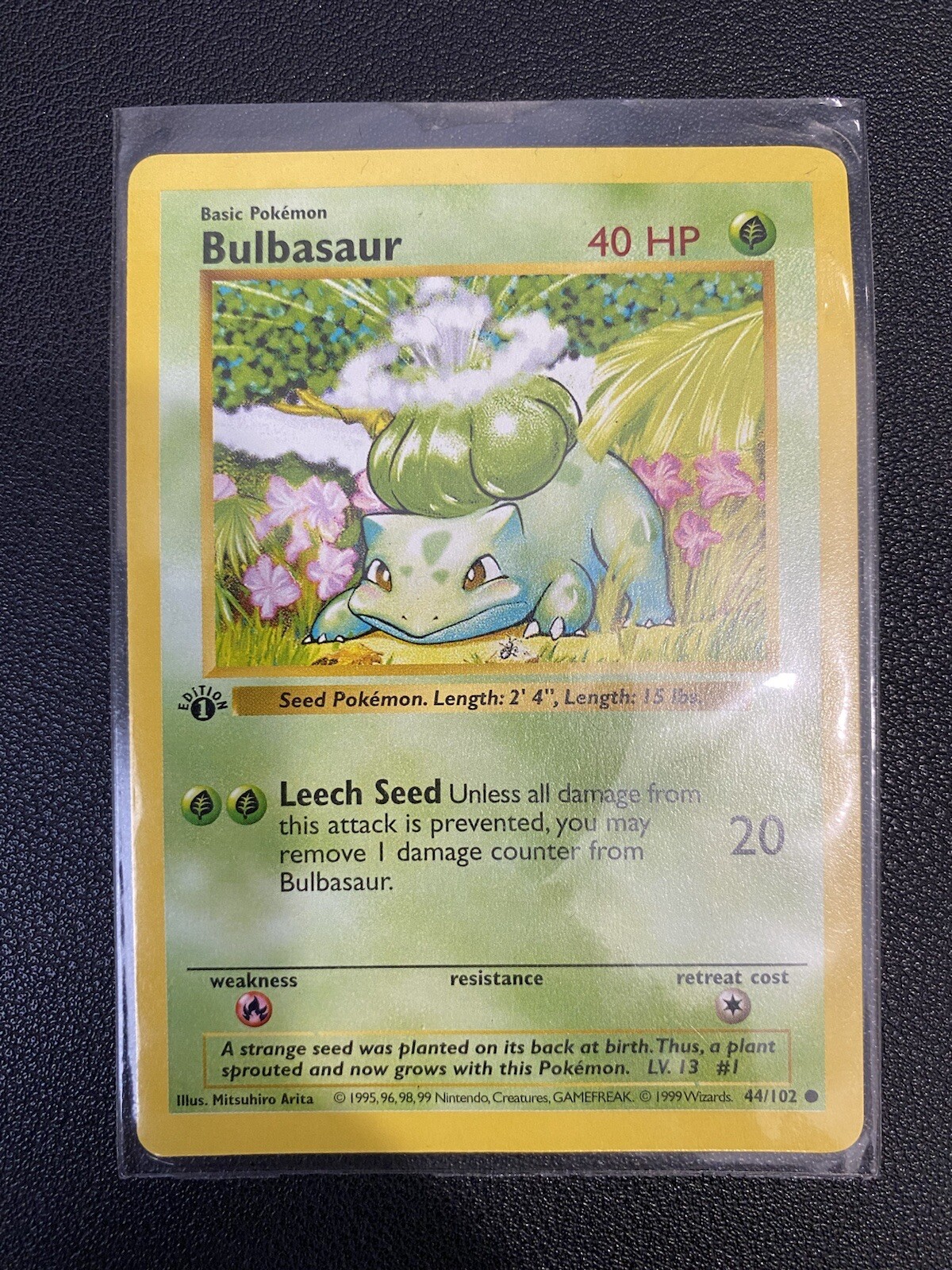 1999 Pokemon Base Set 1st Edition Shadowless Bulbasaur Card 44/102 | eBay