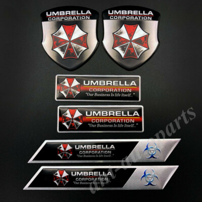 6pcs Resident Evil Umbrella Corporation Car Fender Emblem Badge Decal ...