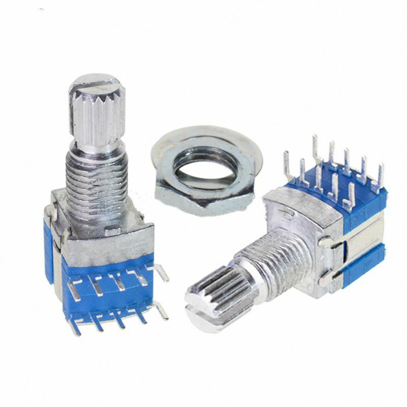 6pcs DP4T Rotary Switch Double 4 Position 15mm Knurled Shaft PC Mount ...