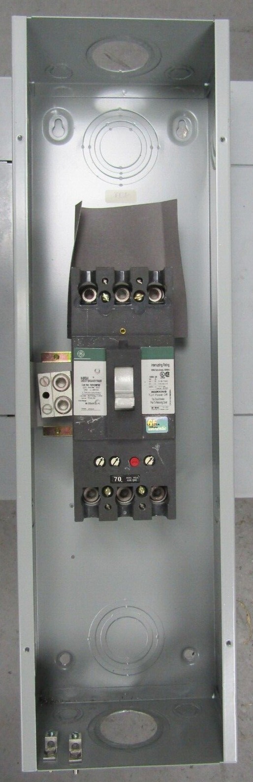 😏 GE 225 AMP ENCLOSED CIRCUIT BREAKER 3P 600 VAC TYPE 1 W/70 A TRIP ...