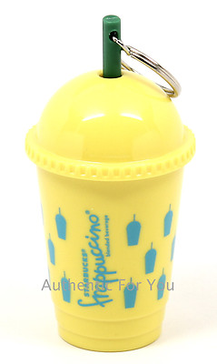 New Starbucks Yellow Frappuccino Keychain Cold Cup Tumbler with Straw ...