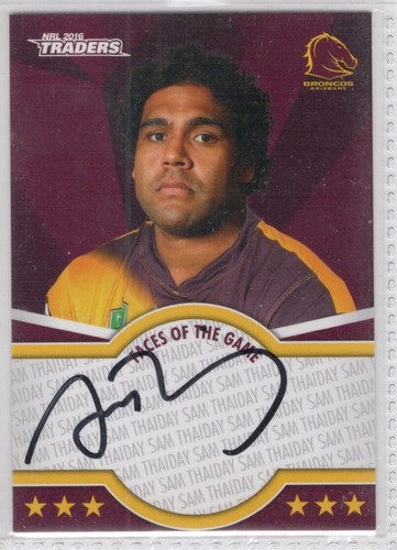 🔥 2016 TRADERS FACES Signed Card SAM THAIDAY #FOTG3🔥 ☆ FREE POSTAGE ...