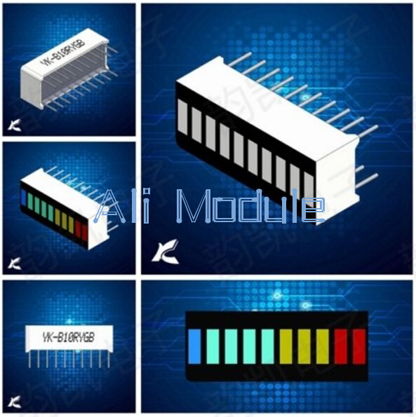 2PCS New 10 Segment Led Bargraph Light Display Red Yellow Green Blue ...