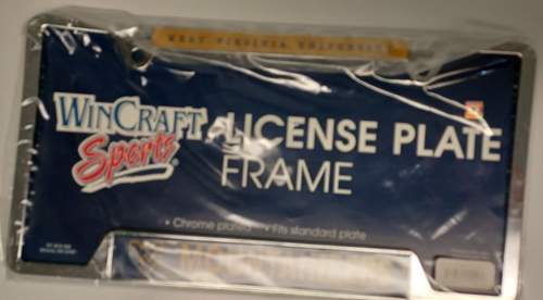 WEST VIRGINIA UNIVERSITY MOUNTAINEERS WVU vehicle LICENSE PLATE FRAME ...