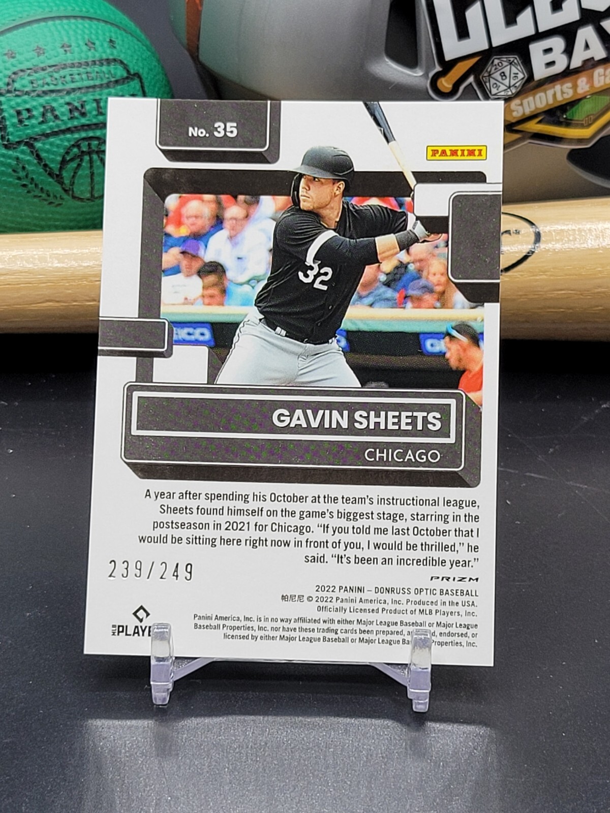 2022 Gavin Sheets Donruss Optic Prizm Pink Velocity Rated Rookie #35 / ...