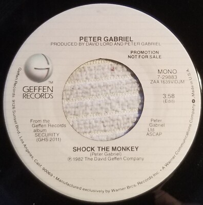 Peter Gabriel "Shock The Monkey (MONO) / same (STEREO)" promo VG+ | eBay