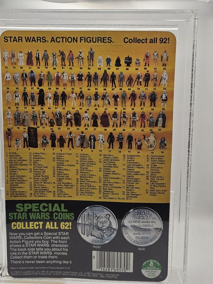 1984 VINTAGE Kenner Star Wars POTF Romba Unpunched AFA 85 CLEAR (C85 ...