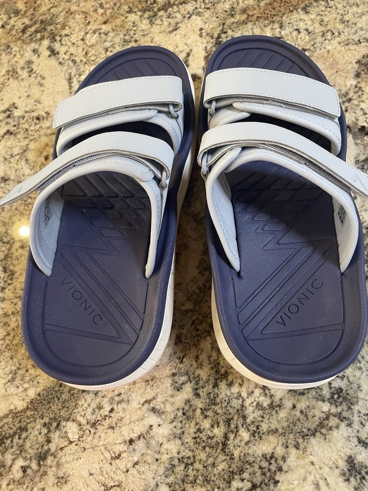 VIONIC Adjustable Recovery Slide Sandals -Renewal, Blue, Size 8 | eBay