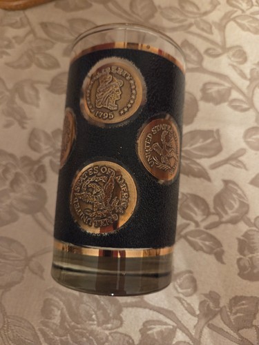 Vintage Gold Coins Cocktail Glass set | eBay