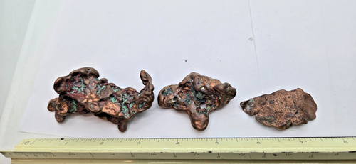 Michigan Copper Nuggets Natural Native Ore Pure Cu Metal 3pc 3 inch ...