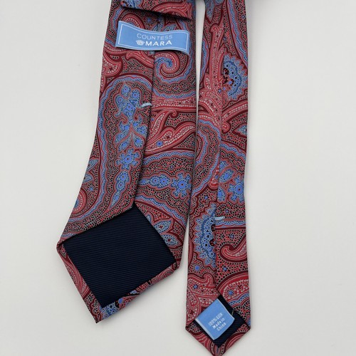 Vintage Countess Mara Men's Neck Tie Abstract Crackle Print Embroidered ...