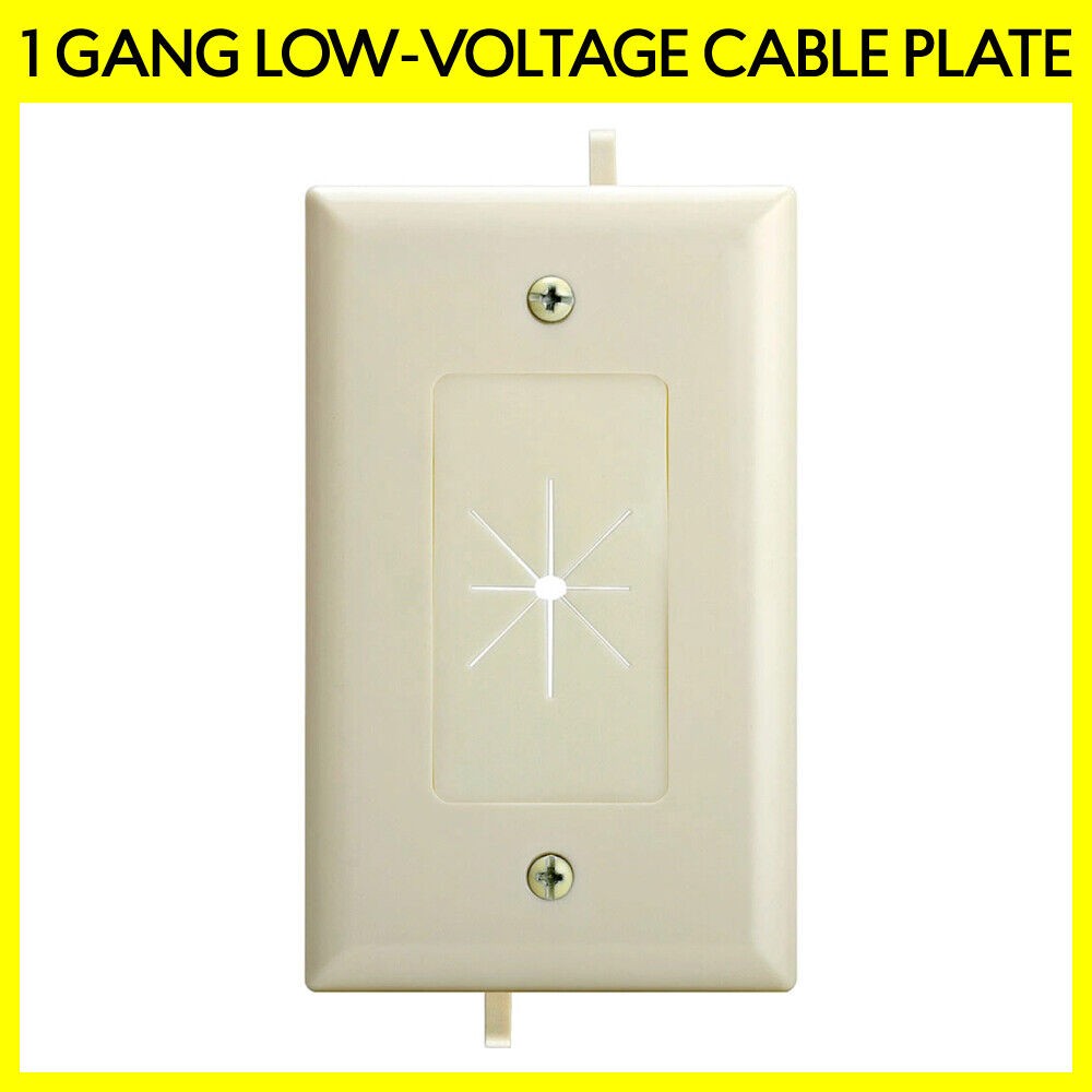 Single 1 Gang Low-Voltage Wall Plate with Flexible Cable Opening Lite ...